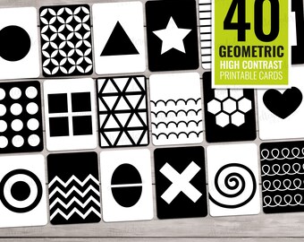 140 PRINTABLE High Contrast Baby Cards. Sensory Flash Cards, Infant ...