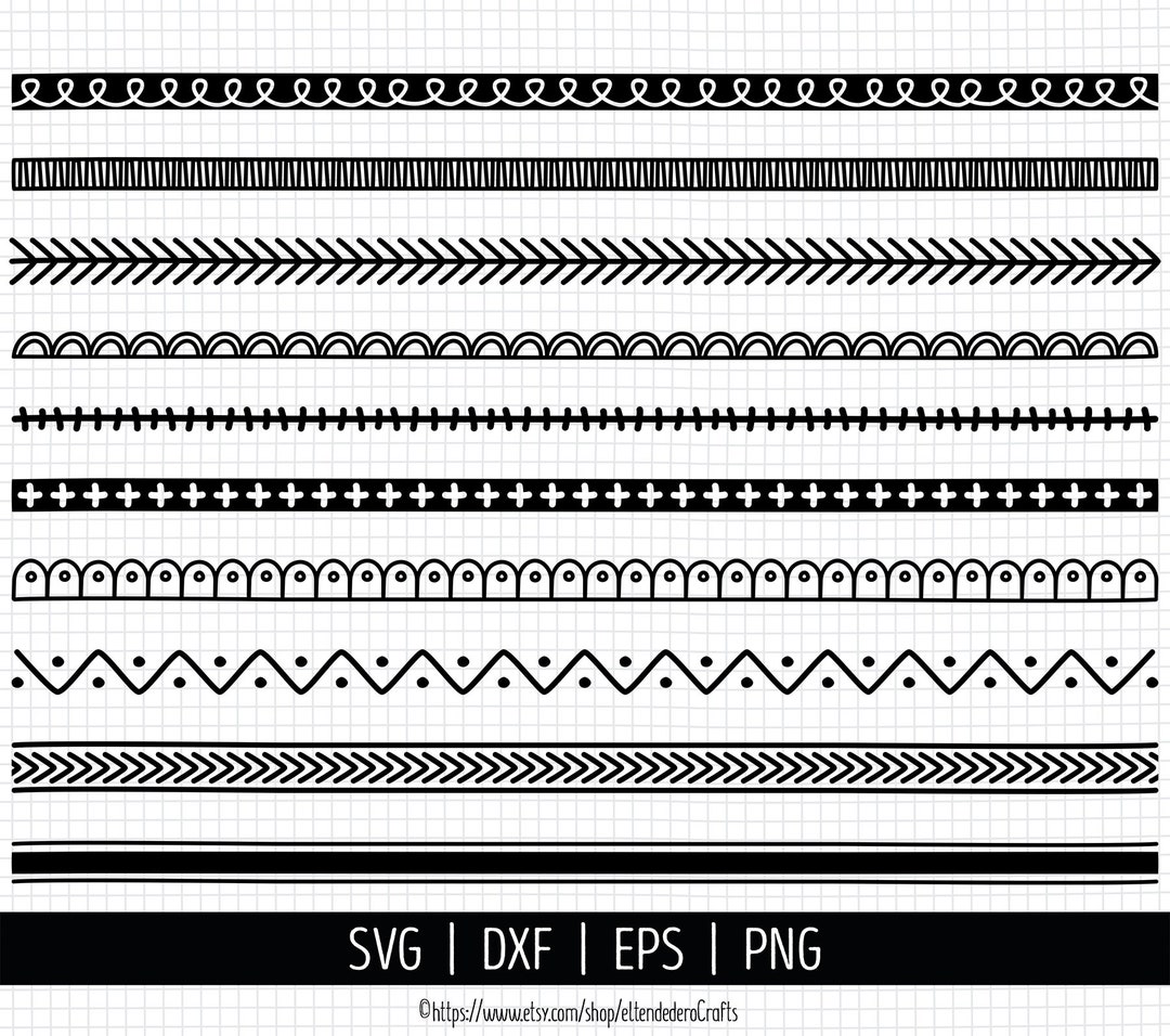 Doodle Dividers SVG. Hand Drawn Line Dividers Cut Files Set, Decorative ...