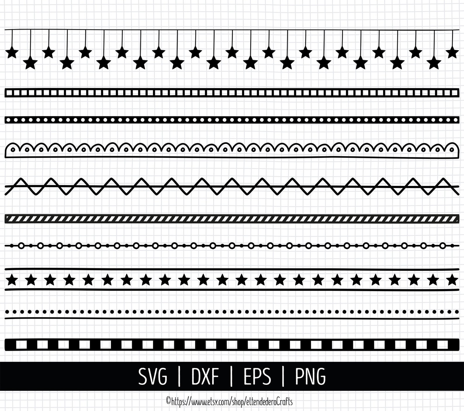 Doodle Dividers SVG. Hand Drawn Line Dividers Cut Files Set | Etsy