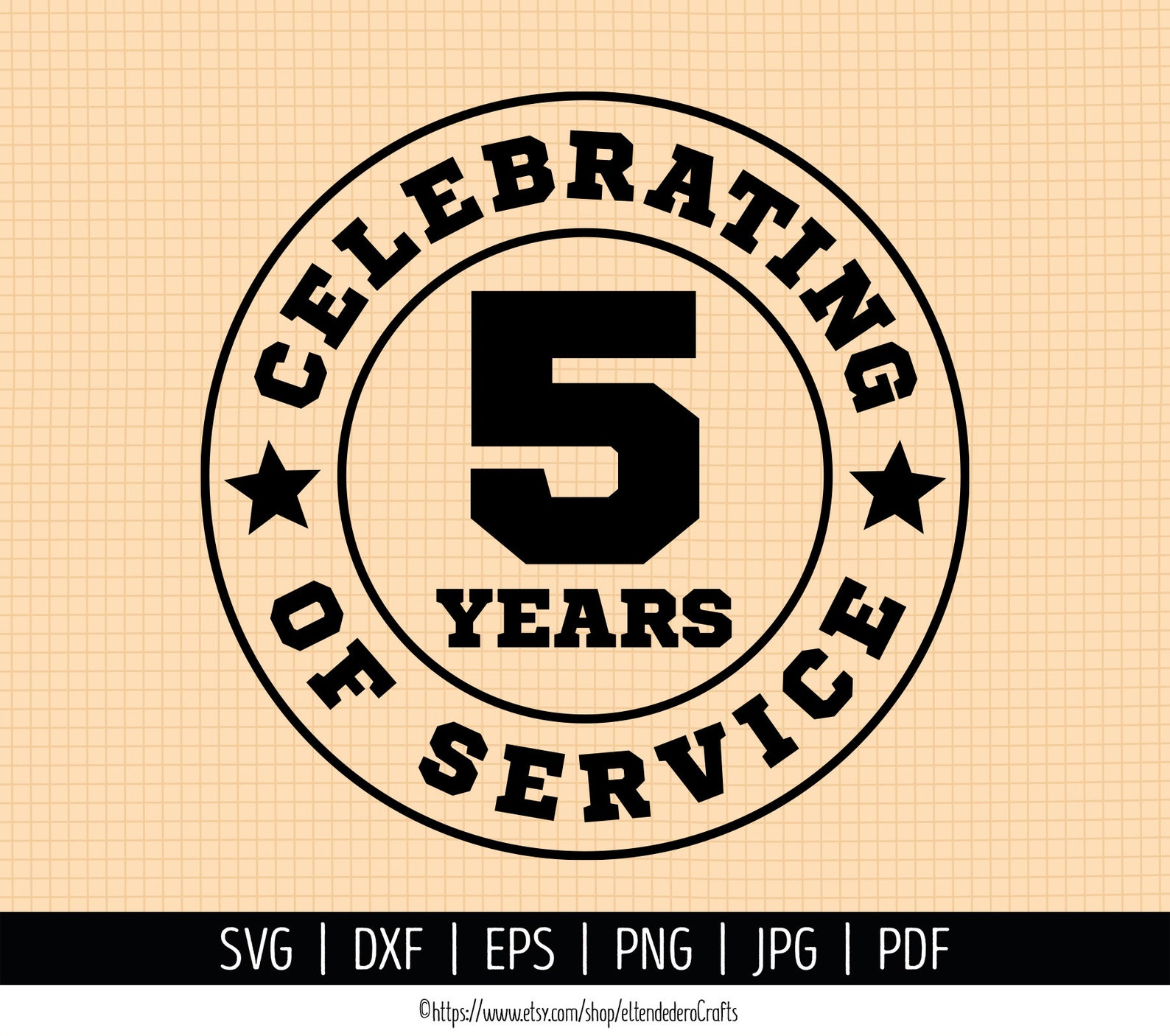 5 Years of Service SVG. Work Anniversary Shirt Files Cutting - Etsy