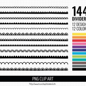 Doodle Scalloped Dividers PNG Clipart. Colorful Hand Drawn Scallop ...