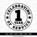 1 Year of Service SVG. Work Anniversary Shirt Files Cutting Machine ...