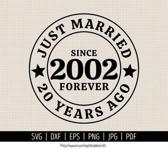 20th Anniversary SVG. Just Married 20 Years Ago Shirt Vector - Etsy