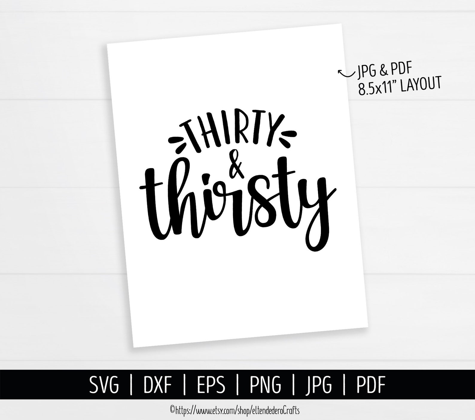 Thirty and Thirsty SVG. Just Thirsty Cut File. 30th Birthday | Etsy