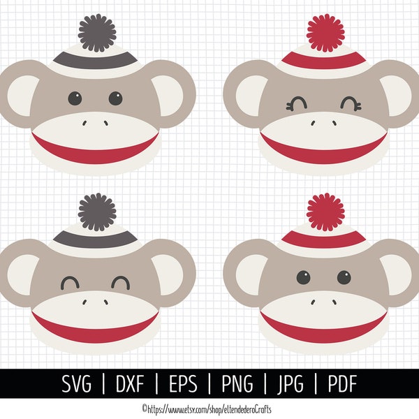 Sock Monkey Clip Art - Etsy