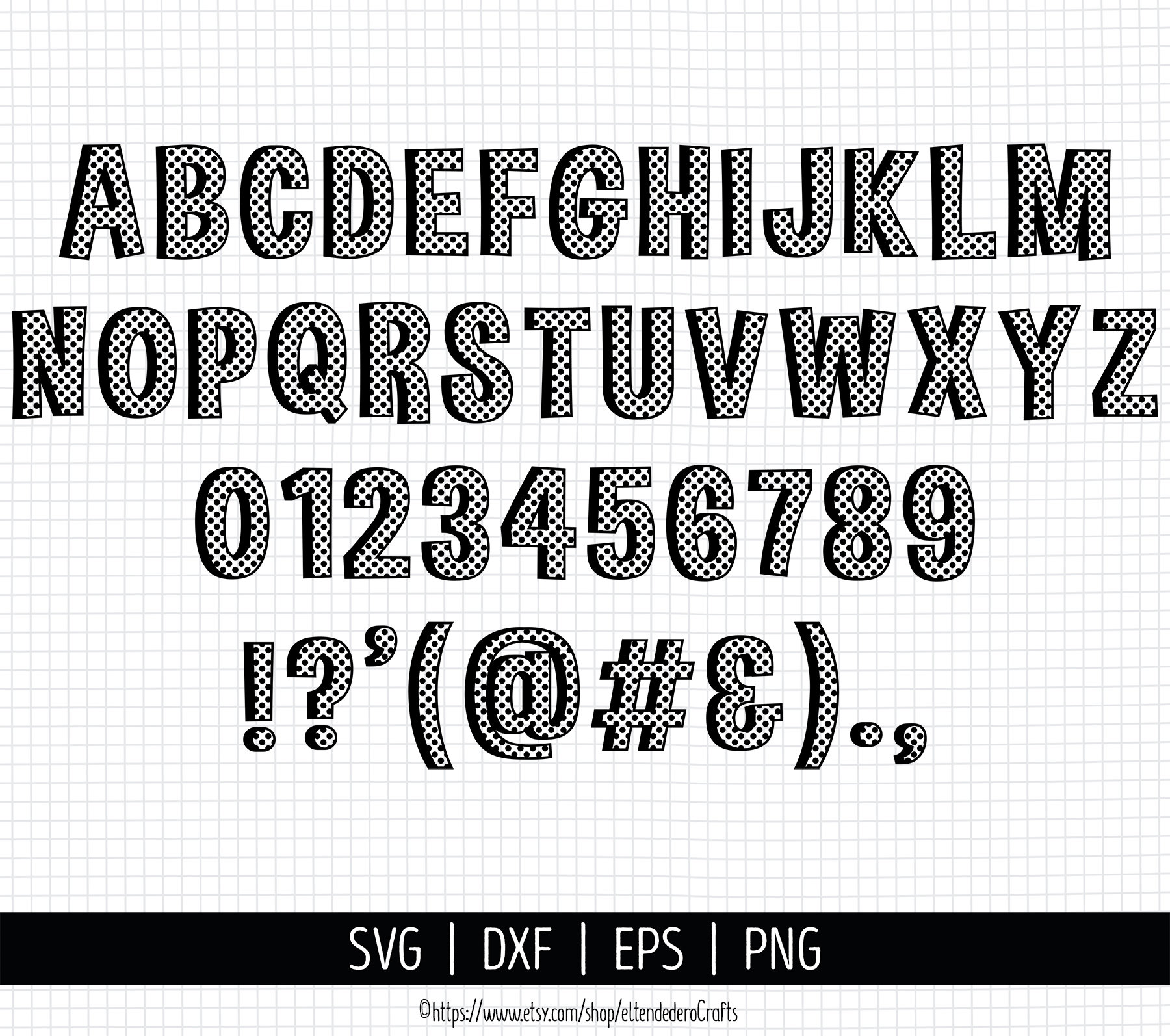 Polka Dot Alphabet SVG. Dots Pattern Font Clipart. Letters and | Etsy