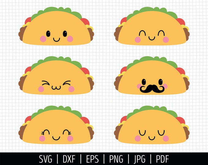 Taco SVG. Cinco De Mayo Cut Files. Mexican Food SVG, Taco Icon PNG Clipart. Vector Taco Design ...
