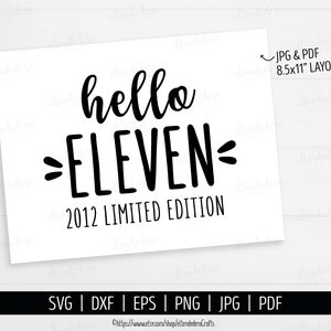 Hello Eleven SVG Cut File. 11th Birthday Shirt Vector for - Etsy