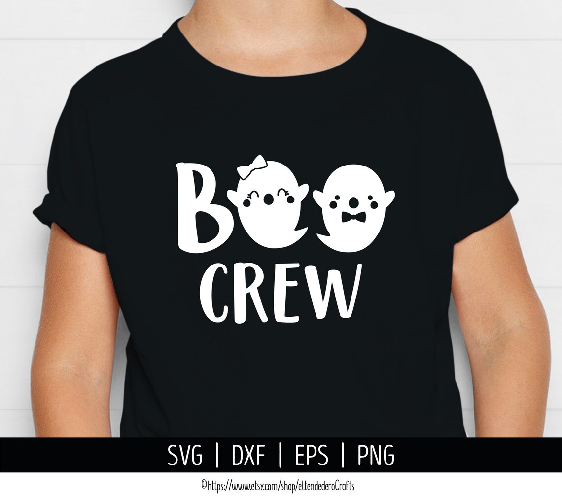Boo Crew SVG. Kids Halloween Shirt. Cute Boo Ghost Vector Cut Files for ...