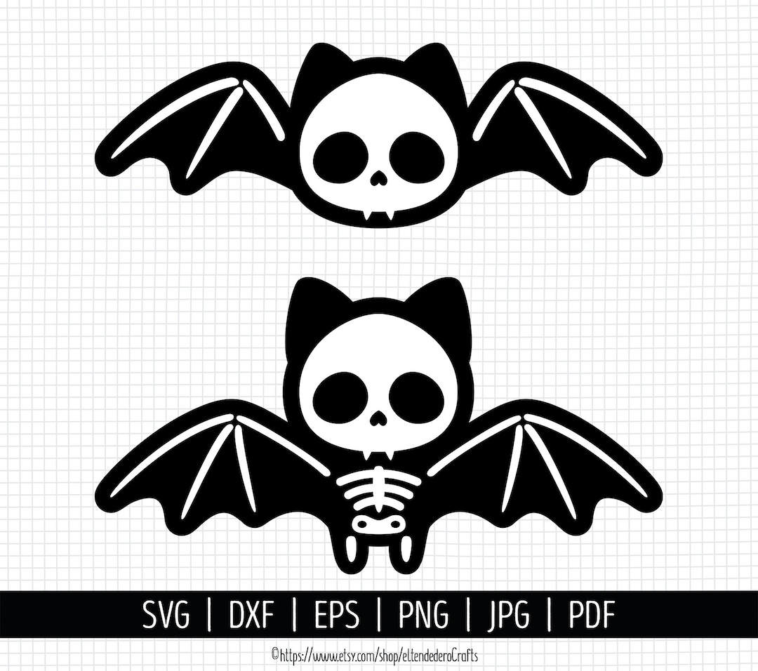 Bat Skeleton SVG. Kids Halloween Animal Skeleton Bundle Clipart. Baby ...