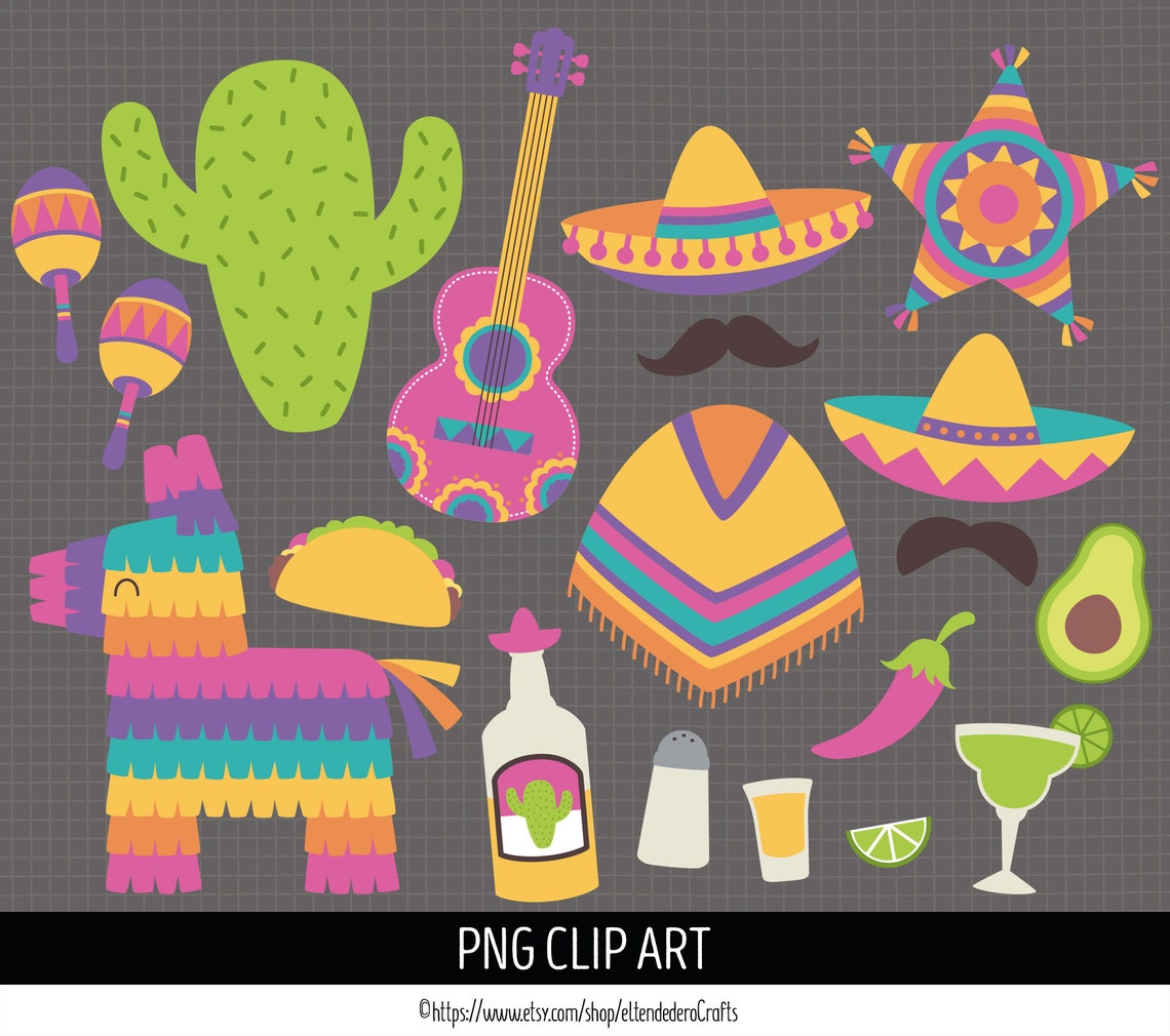 Cinco De Mayo Clipart. Mexican Festa Clip Art. Digital 5 De - Etsy
