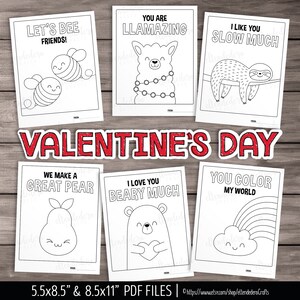 PRINTABLE Valentines Coloring Cards. Classroom Coloring Sheets. Kids ...