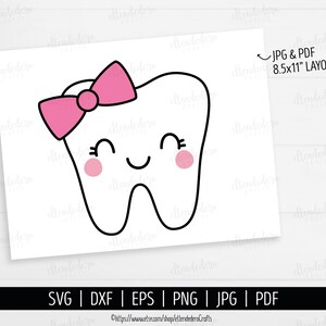 Tooth Fairy Bag SVG. Girl Tooth With Bow Cut Files. Boy Tooth With Bow ...
