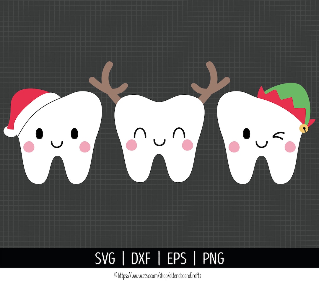 Christmas Tooth Fairy SVG. Santa Tooth, Elf Tooth, Reindeer Tooth Cut ...