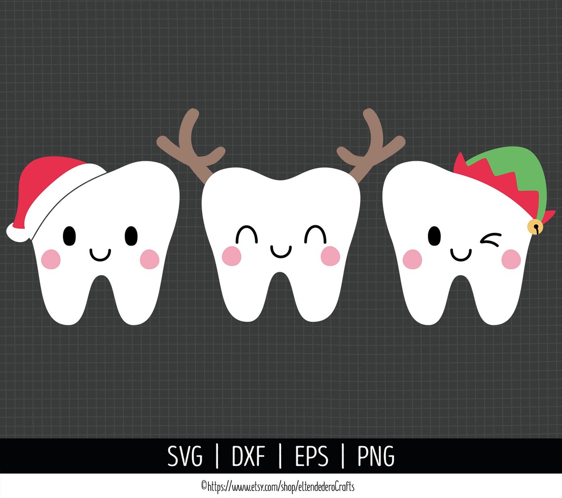 Christmas Tooth Fairy SVG. Santa Tooth, Elf Tooth, Reindeer Tooth Cut ...