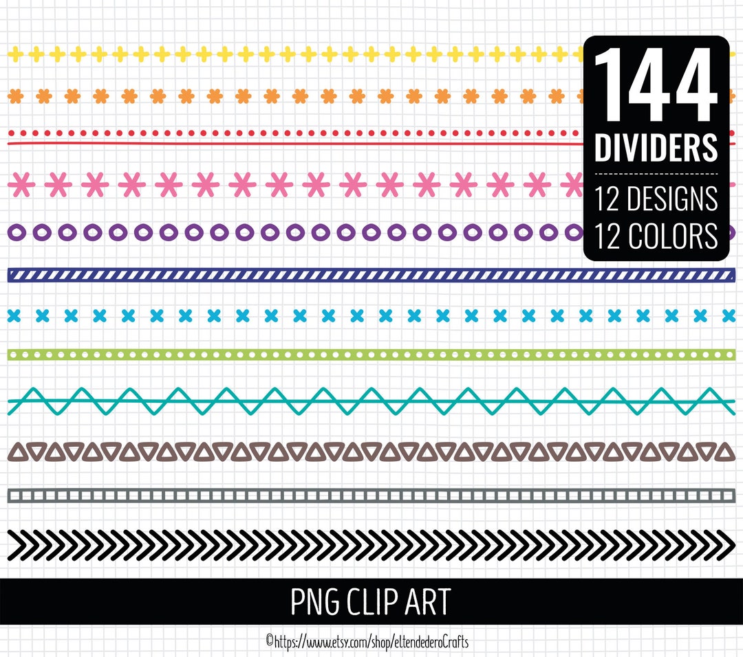 Doodle Dividers PNG Clipart. Colorful Hand Drawn Dividers Bundle ...