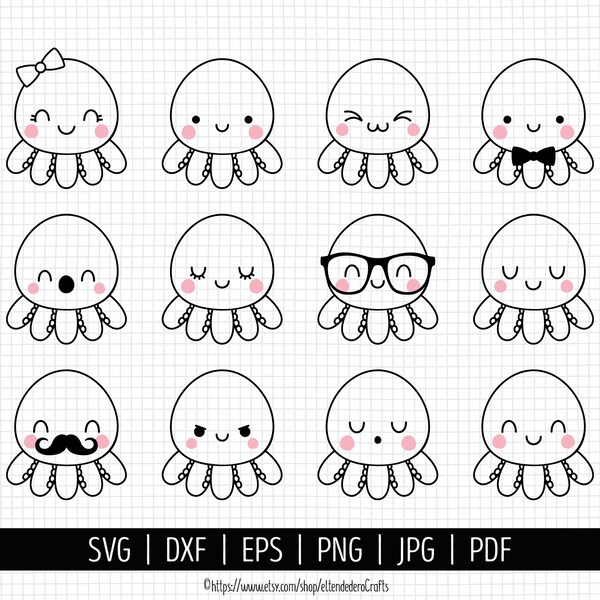 Octopus Svg - Etsy