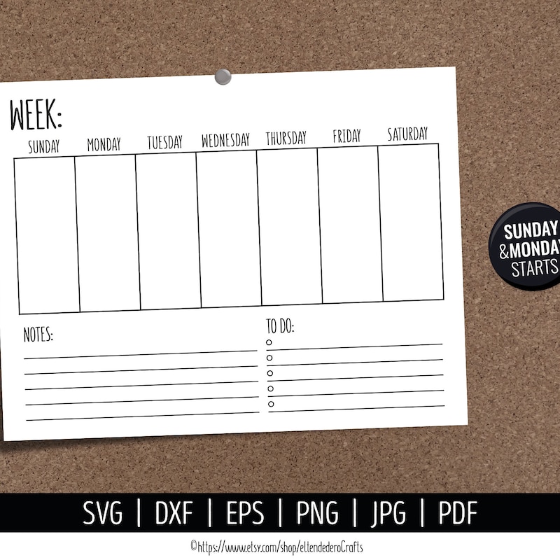 Weekly Calendar - Etsy