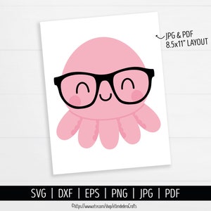 Baby Octopus SVG Bundle. Cartoon Sea Animals Cut Files. Cute Kids ...