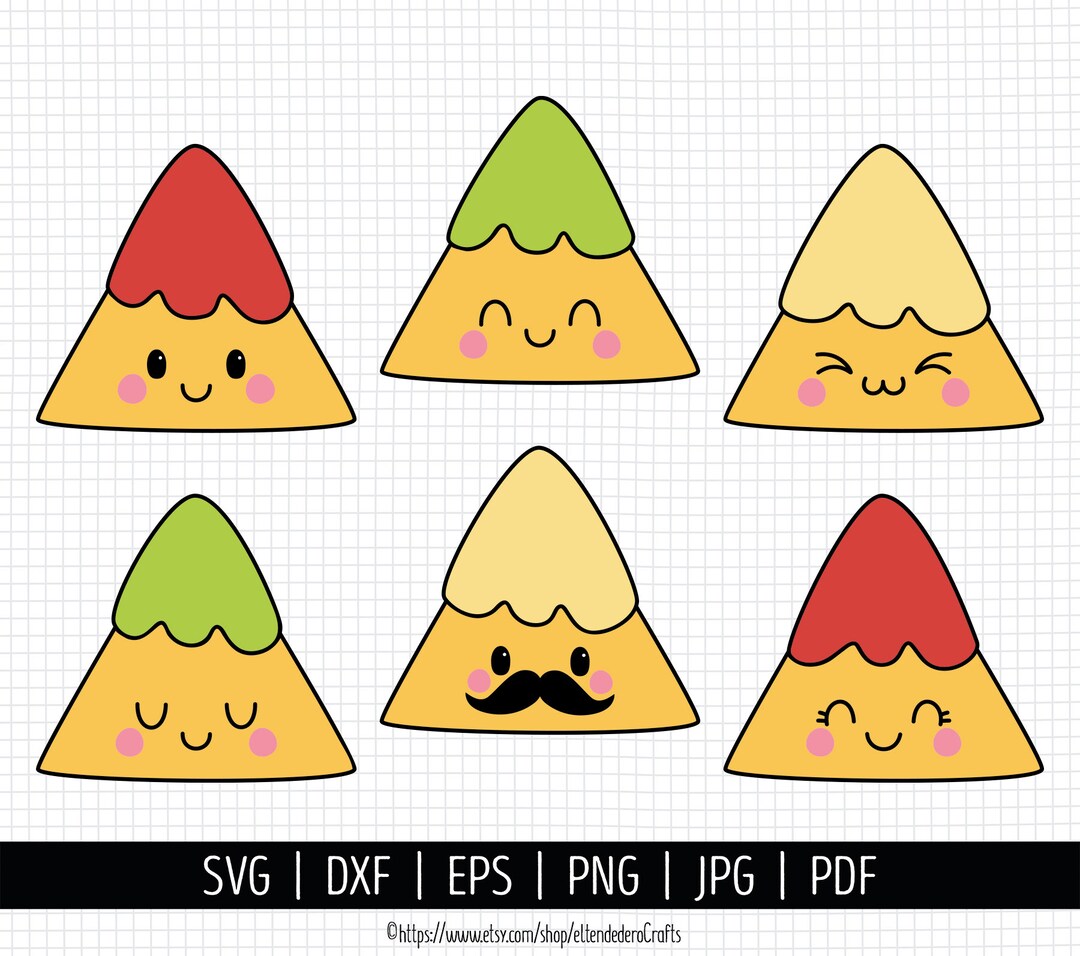 Nacho SVG. Cinco De Mayo Cut Files. Mexican Food SVG, Kawaii Nacho With ...