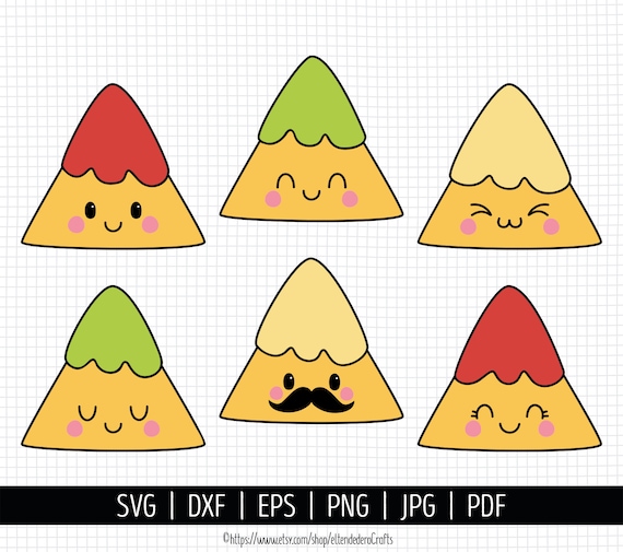 Nacho SVG. Cinco De Mayo Cut Files. Mexican Food SVG Kawaii | Etsy