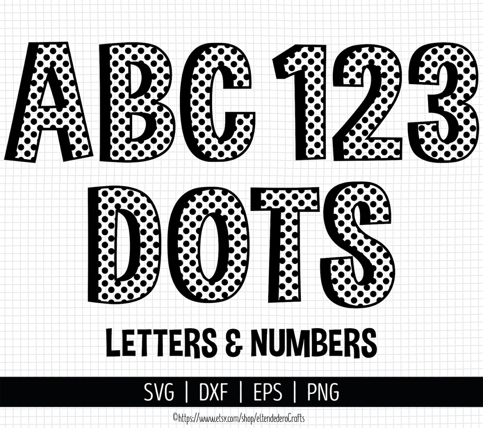 Polka Dot Alphabet SVG. Dots Pattern Font Clipart. Letters and - Etsy