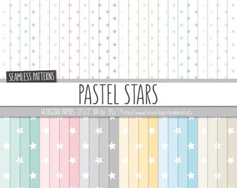 Pastel Star Paper - Etsy