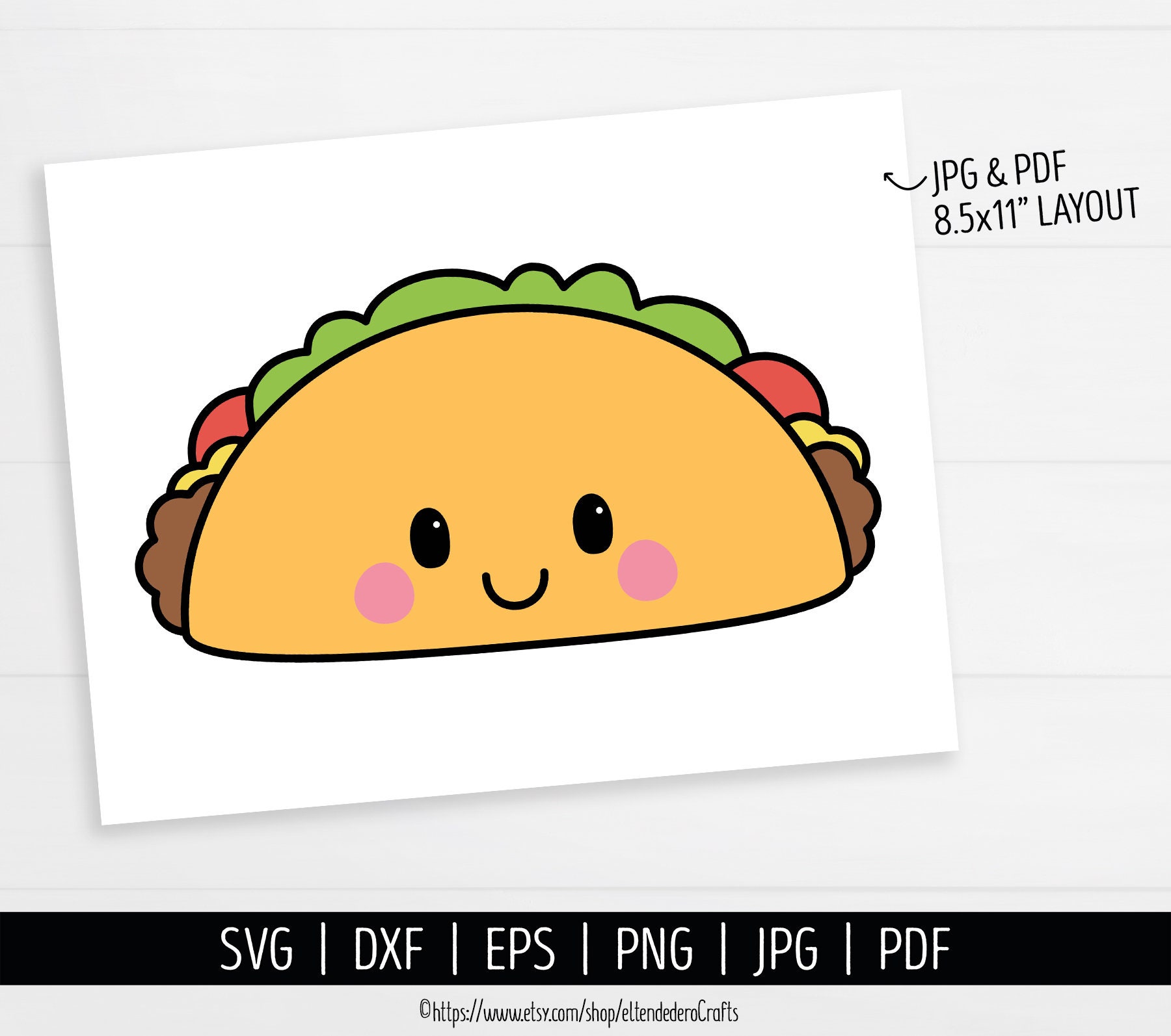 Taco SVG. Cinco De Mayo Cut Files. Mexican Food SVG Kids - Etsy
