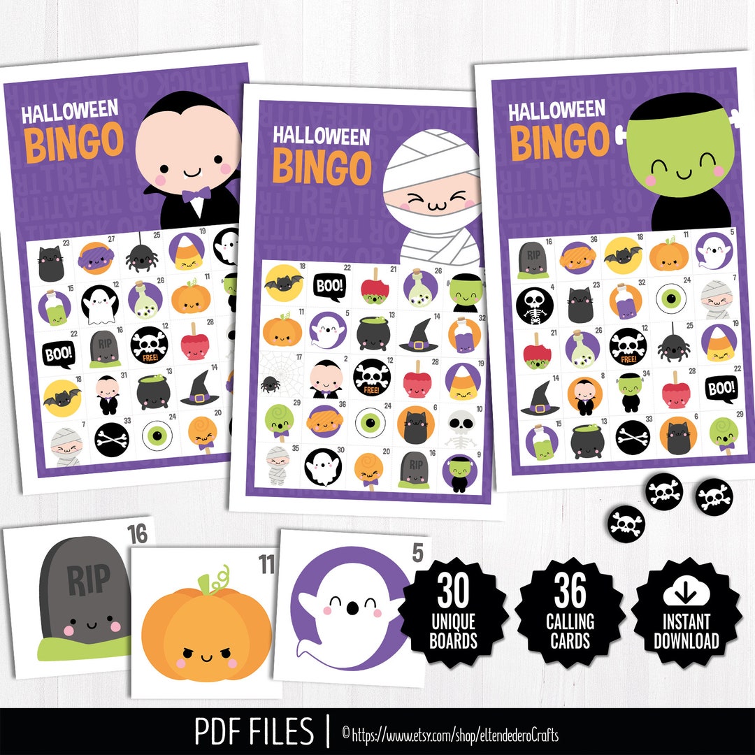 PRINTABLE Halloween Bingo, Halloween Games for Kids. School Holiday ...