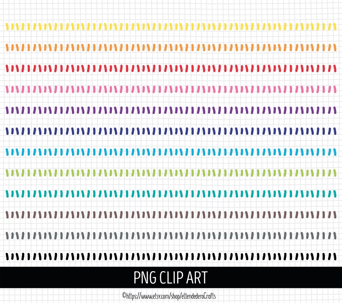 Doodle Dividers Clipart. Hand Drawn Dashed Line Dividers PNG - Etsy