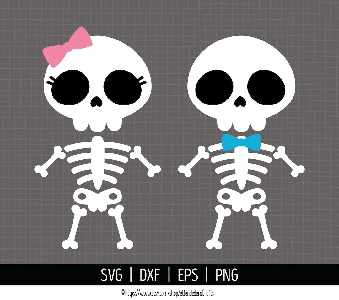 Cute Cartoon Girl Skeleton