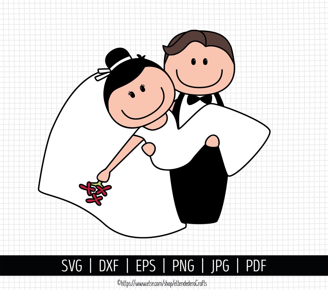 Wedding Stick Figure SVG. Bride and Groom Cut Files. Cute - Etsy