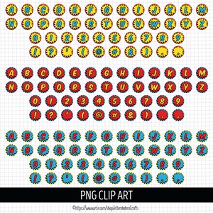 Superhero Alphabet Printable. Comic Book Letters and Numbers Circles ...