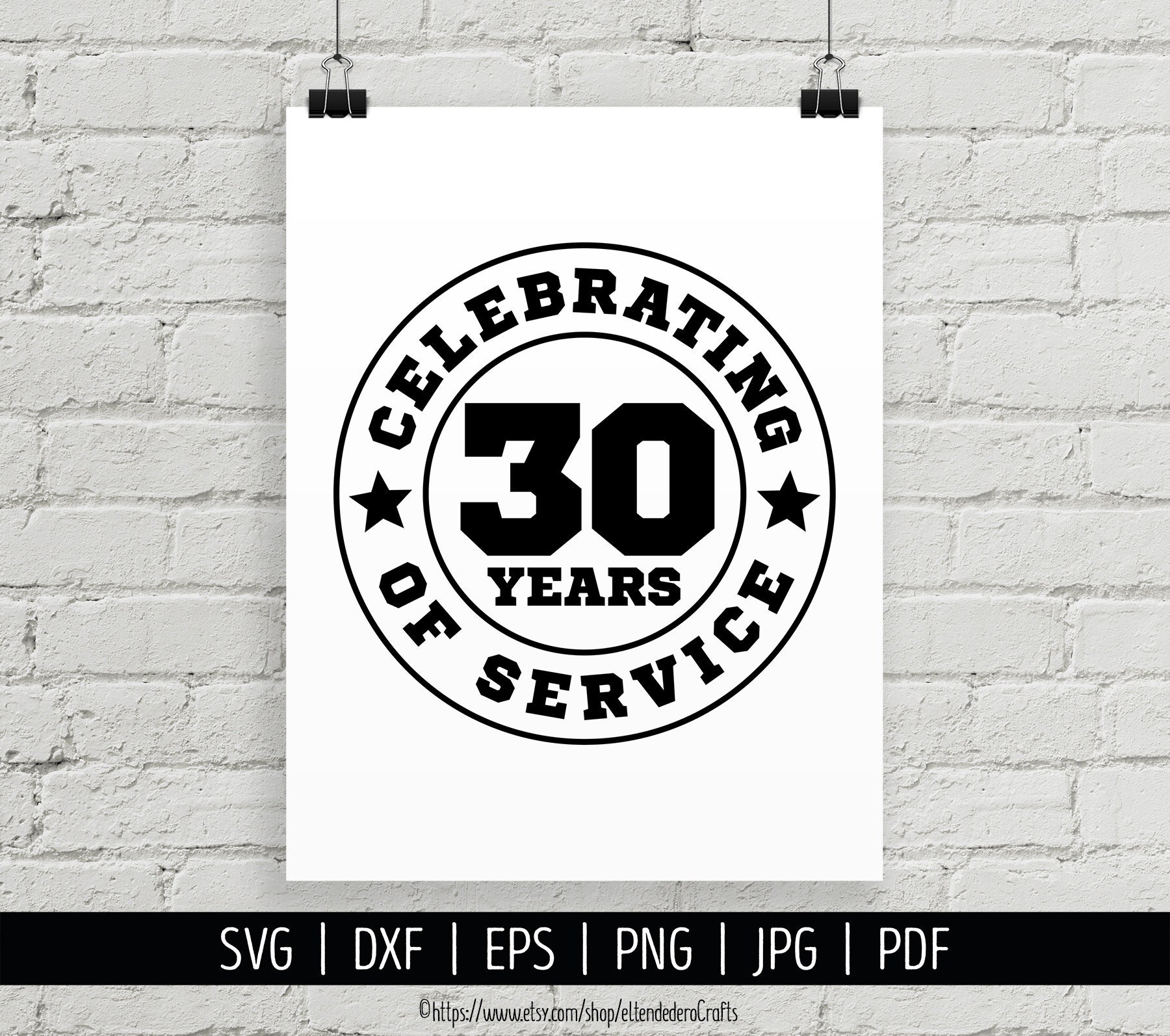 30 Years of Service SVG. Work Anniversary Shirt Files Cutting - Etsy UK
