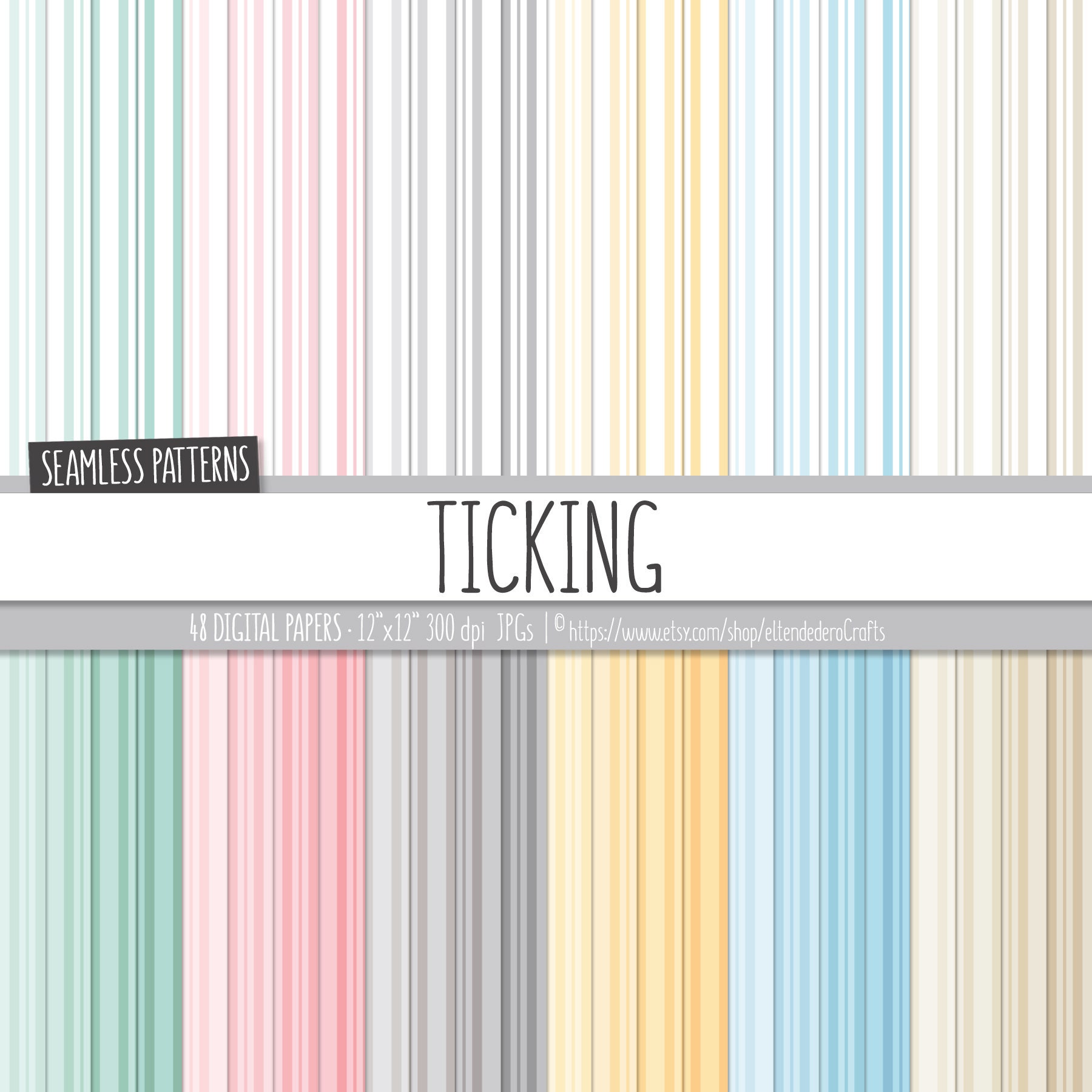 Papel Digital a Rayas con fondos Colores Pastel. Kit de - Etsy México