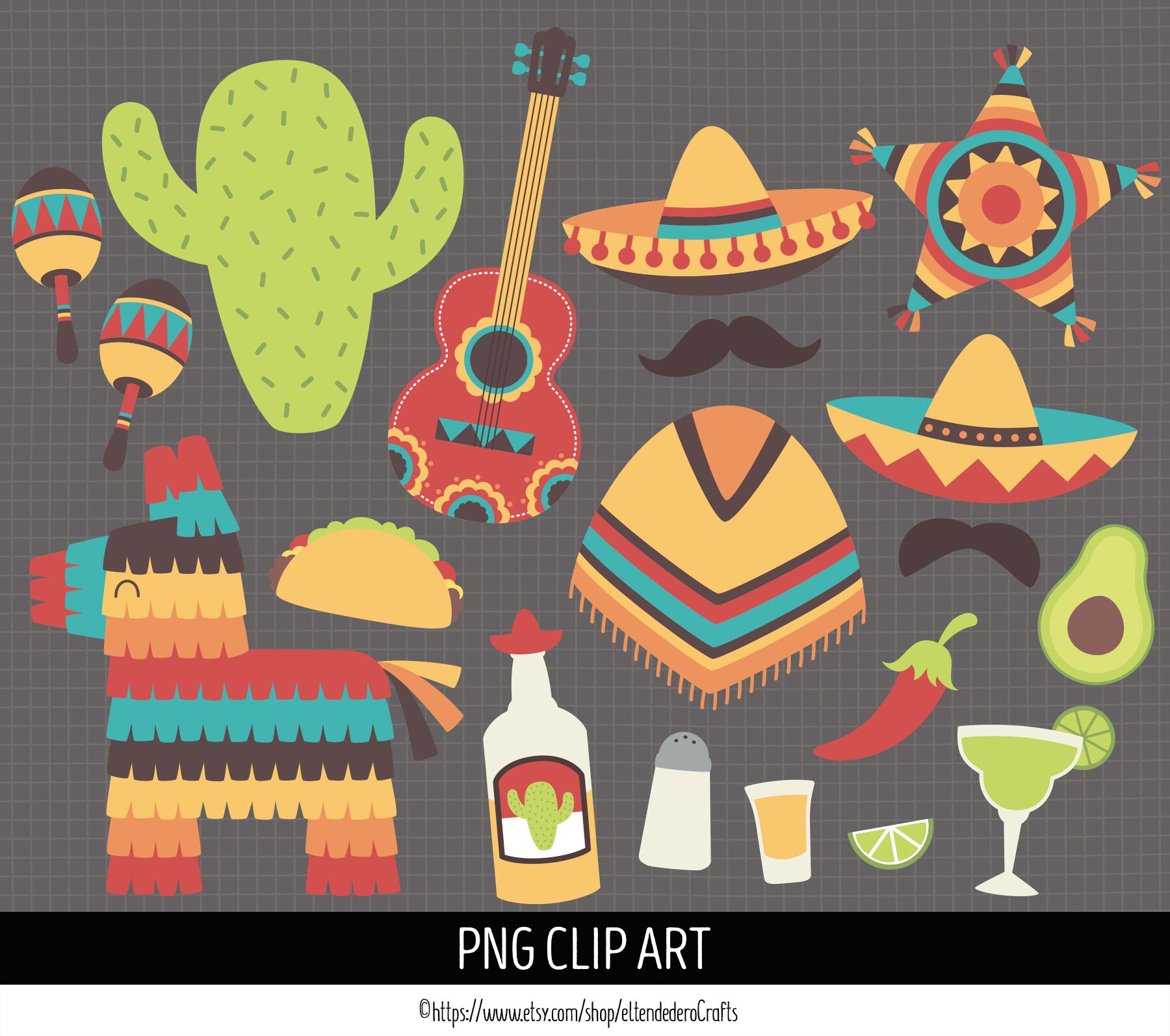 Cinco De Mayo Clipart. Mexican Fiesta Clip Art. Digital 5 De | Etsy