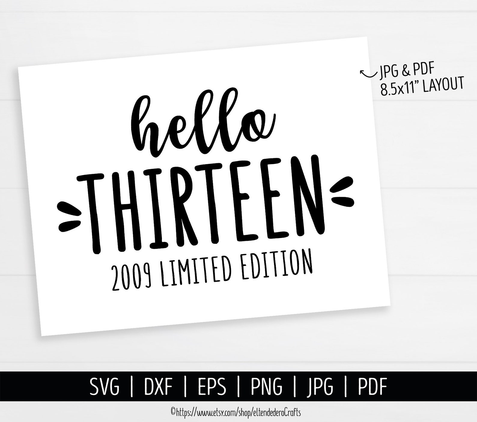 Hello Thirteen SVG Cut File. 13th Birthday Shirt Vector for - Etsy