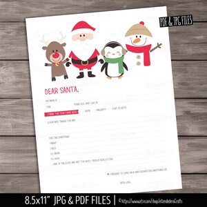 PRINTABLE Letter to Santa. Kids Christmas Wish List Letter for Kids ...