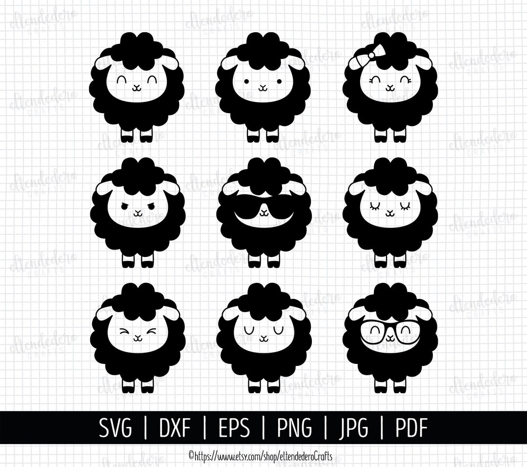 Black Sheep SVG. Baby Lamb Bundle Clipart PNG. Sheep Boy - Girl Cut ...