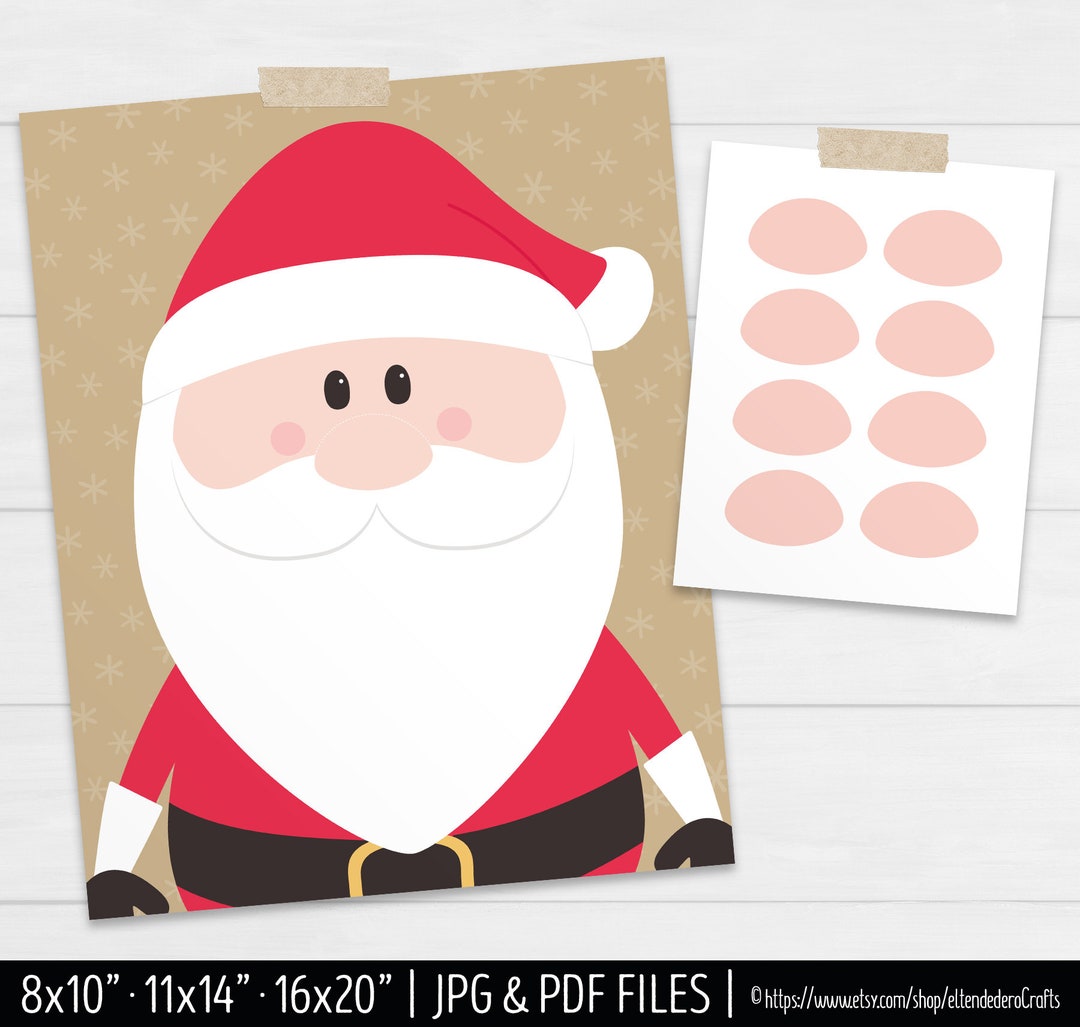 Pin the Nose on Santa, Christmas Games for Kids. School Holiday Class ...