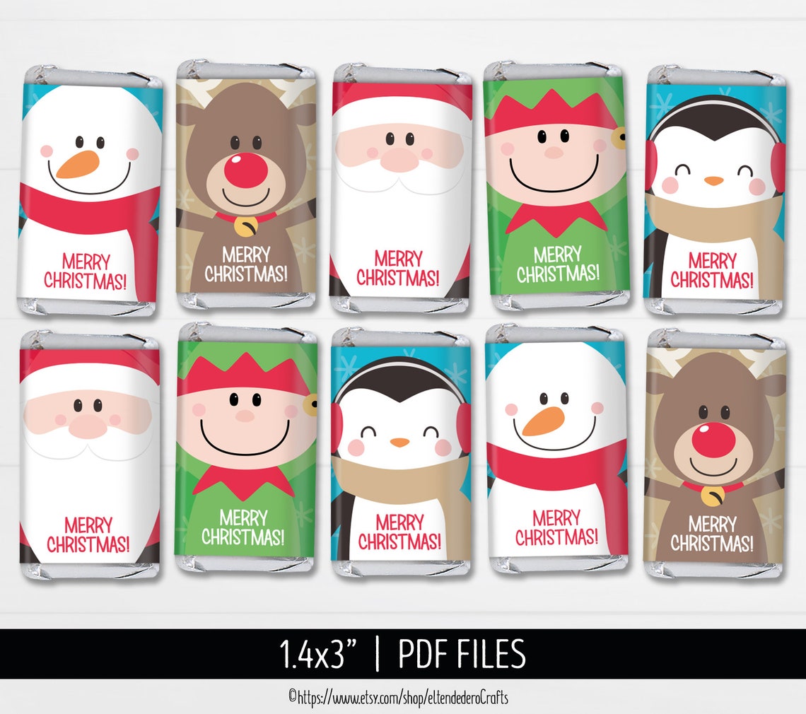 PRINTABLE Christmas Mini Candy Bar Wrappers. Classroom Mini - Etsy
