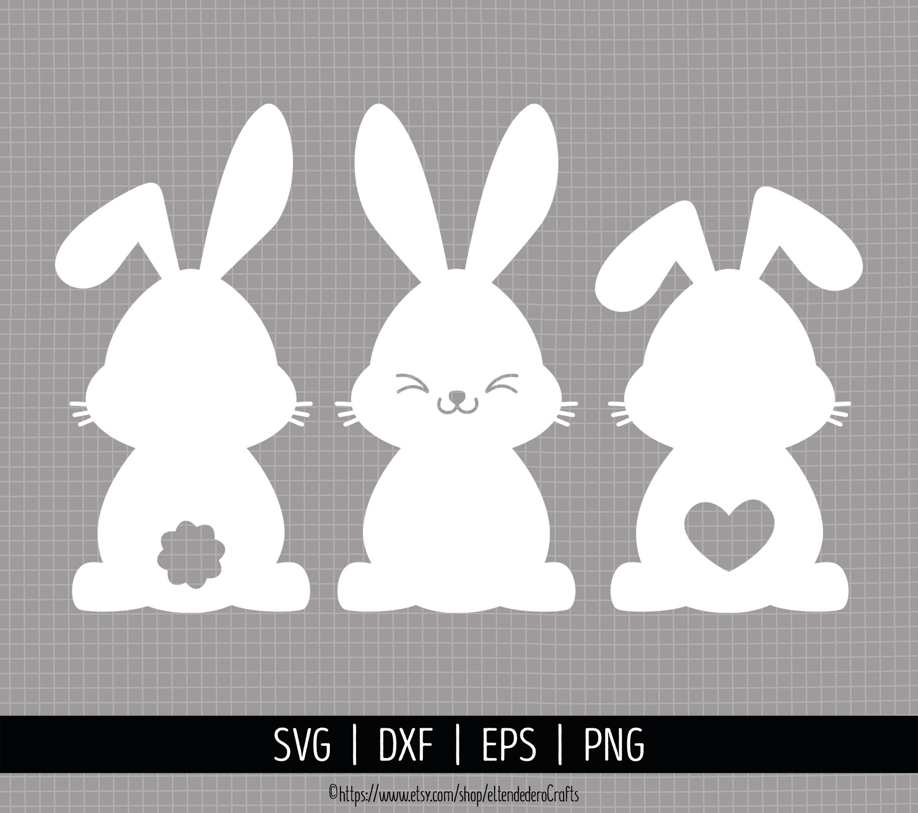 SVG Conejos Pascua. Archivos Corte Siluetas Conejitos Blancos. Clipart ...
