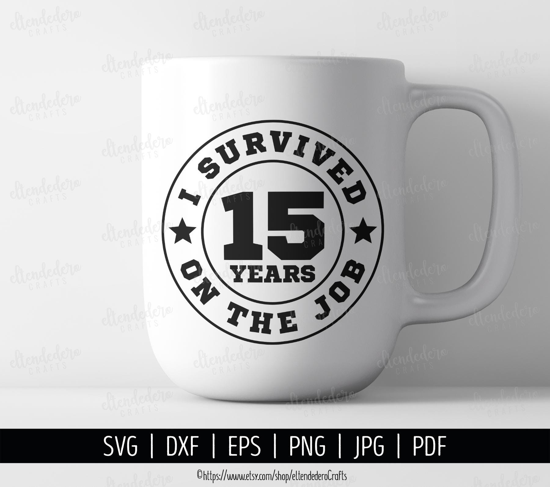 15 Years on the Job SVG. Work Anniversary Shirt Files Cutting Machine ...