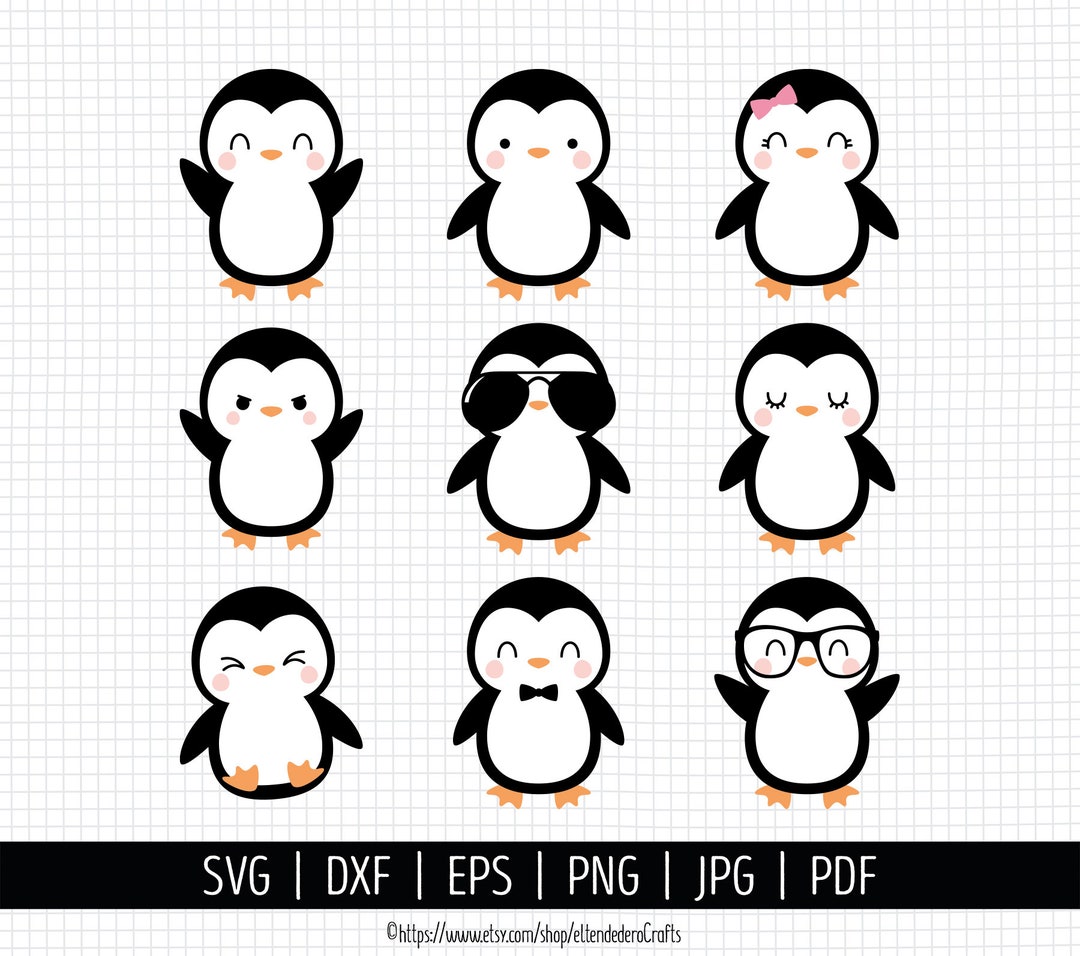 Penguin SVG. Baby Girl and Boy Penguins PNG Clipart. Kids - Etsy