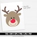 Reindeer SVG. Kids Cartoon Rudolph Face Clipart. Christmas Cut Files ...
