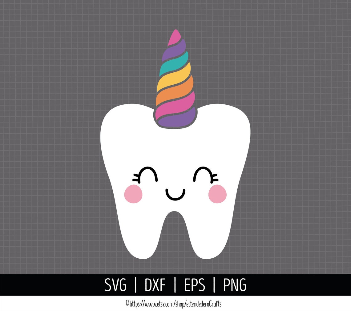 Unicorn Tooth Fairy SVG. Cute Rainbow Girl Tooth Cut Files. Vector ...