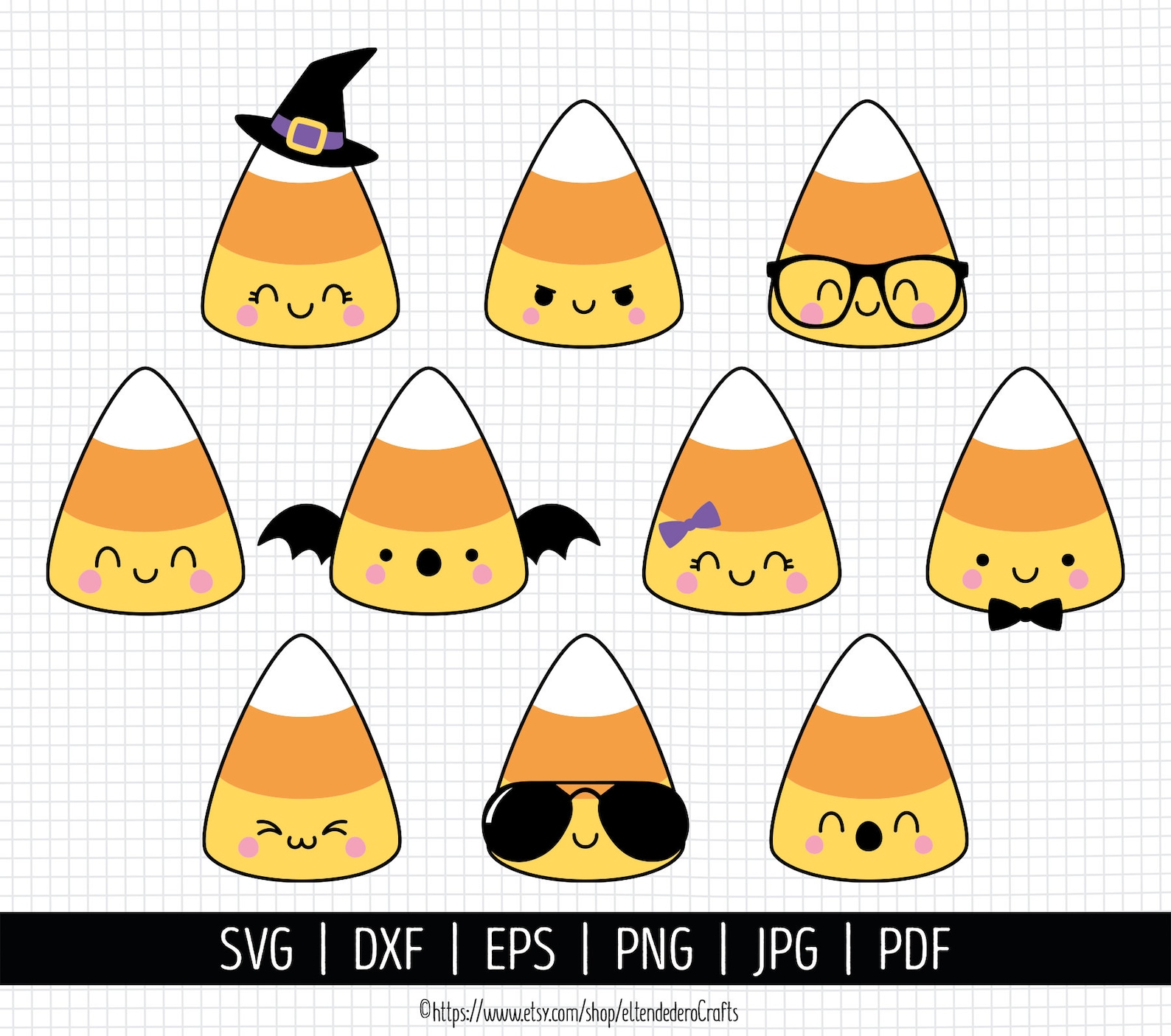 Candy Corn SVG. Kids Halloween Sweets Clipart. Cute Girl Candy Vector ...