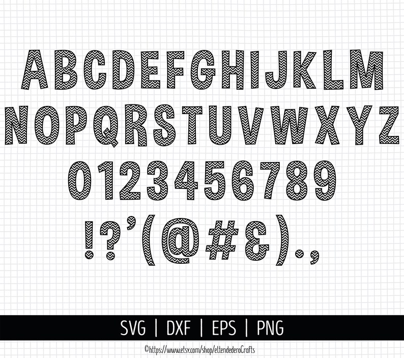 Chevron Alphabet SVG. Chevron Pattern Font Clipart. Letters | Etsy
