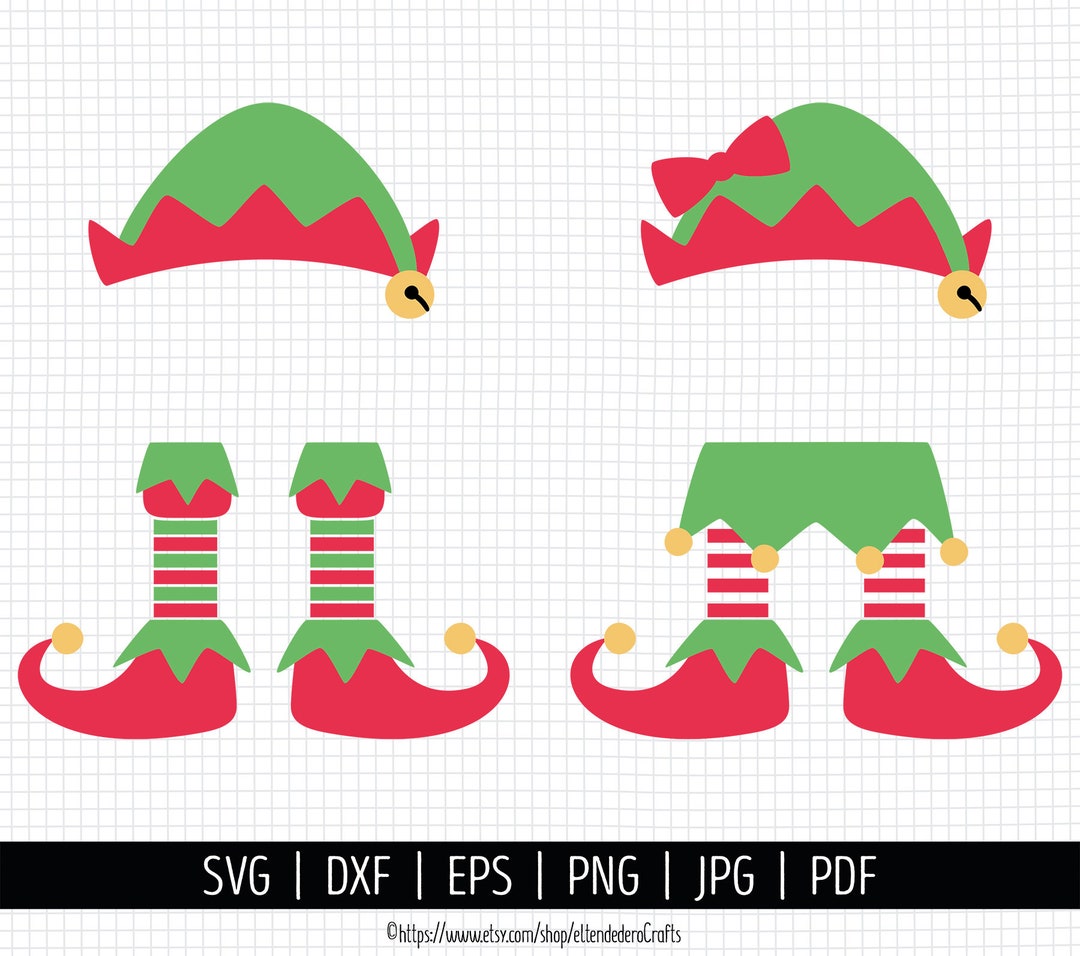 Elf SVG. Cartoon Boy and Girl Elf Monogram Clipart. Kids Christmas Cut ...