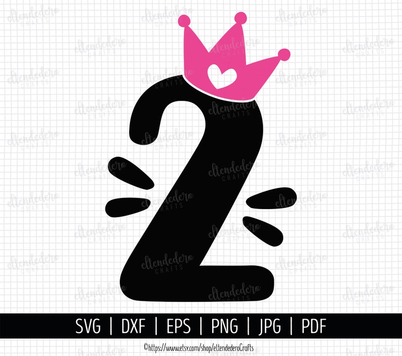 2nd Birthday SVG Cut File. Two With Crown Shirt Vector Files - Etsy